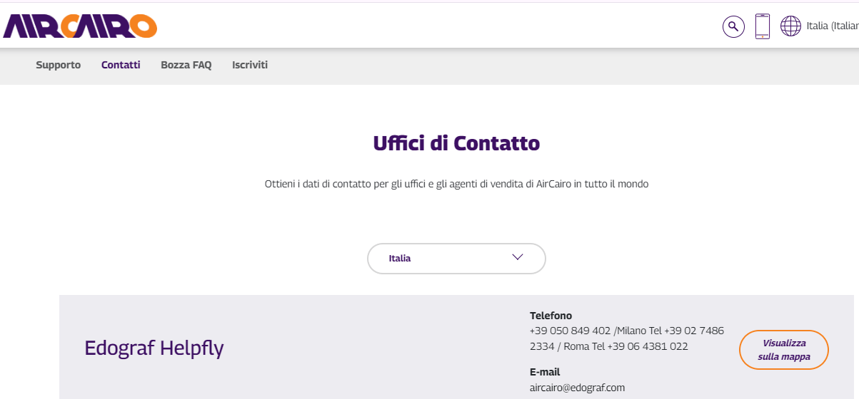 Air Cairo reclami – telefono e altri contatti in Italia